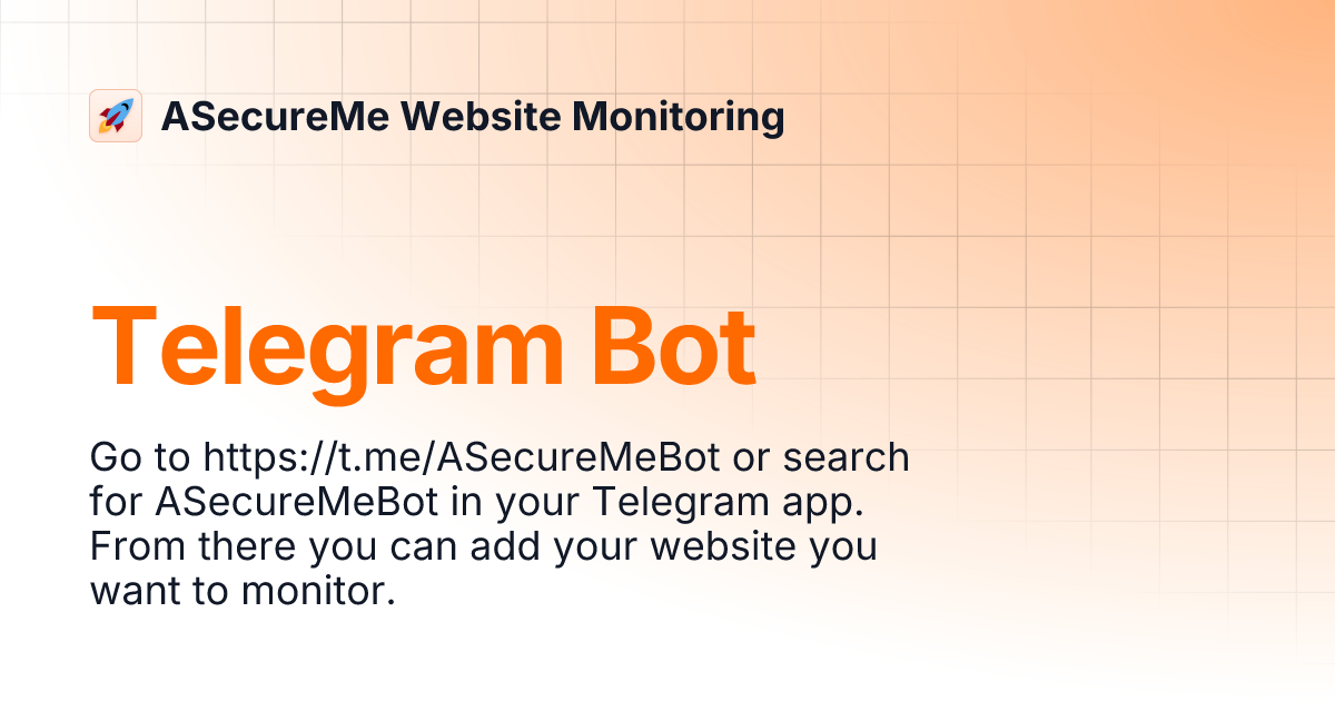 Telegram Bot | ASecureMe Website Monitoring